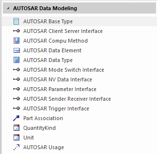 AUTOSAR数据建模工具箱页面 | Enterprise Architect 用户指南